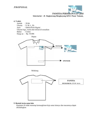 Proposal turnamen sepak bola persibon cup 2010 | DOC