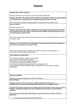 Proposal tv advert | PDF