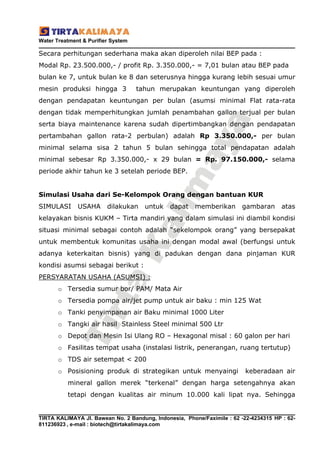 Proposal Ukm Air Minum Isi Ulang Tirta Mandiri | PDF