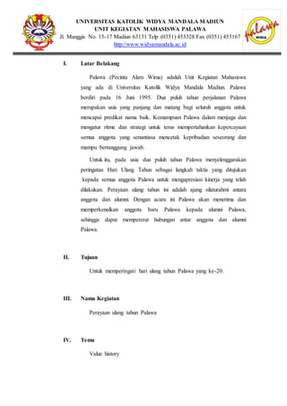 Contoh proposal memperingati hari ulang tahun | DOCX