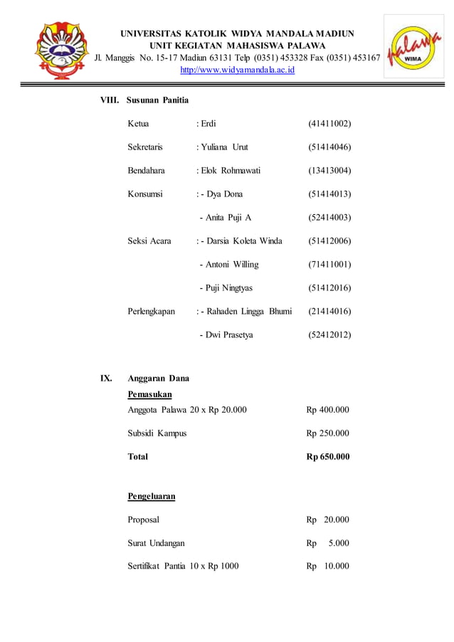 Contoh proposal memperingati hari ulang tahun | DOCX