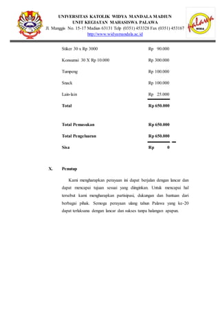 Contoh proposal memperingati hari ulang tahun | DOCX