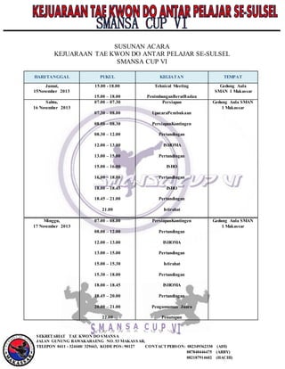 Proposal undangan smansa cup vi | PDF