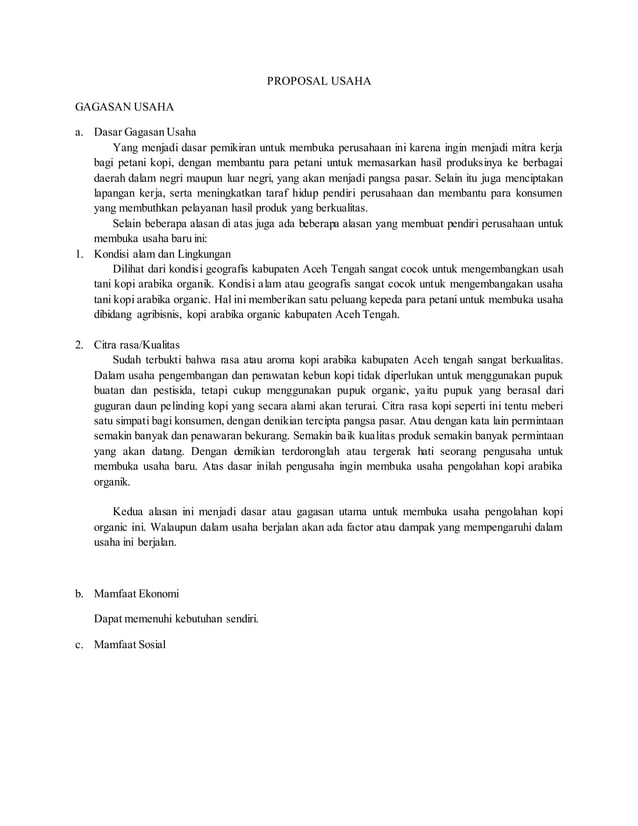 Proposal usaha | PDF