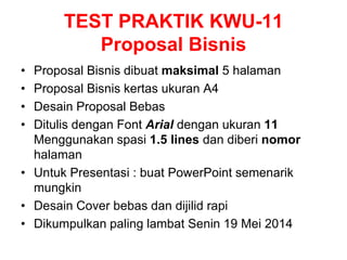 Proposal usaha kwu 11 | PPT