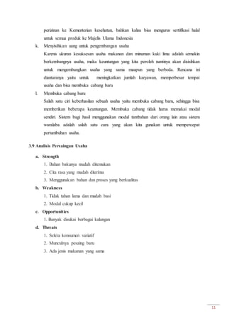 Proposal usaha dengan analisis swot | DOCX