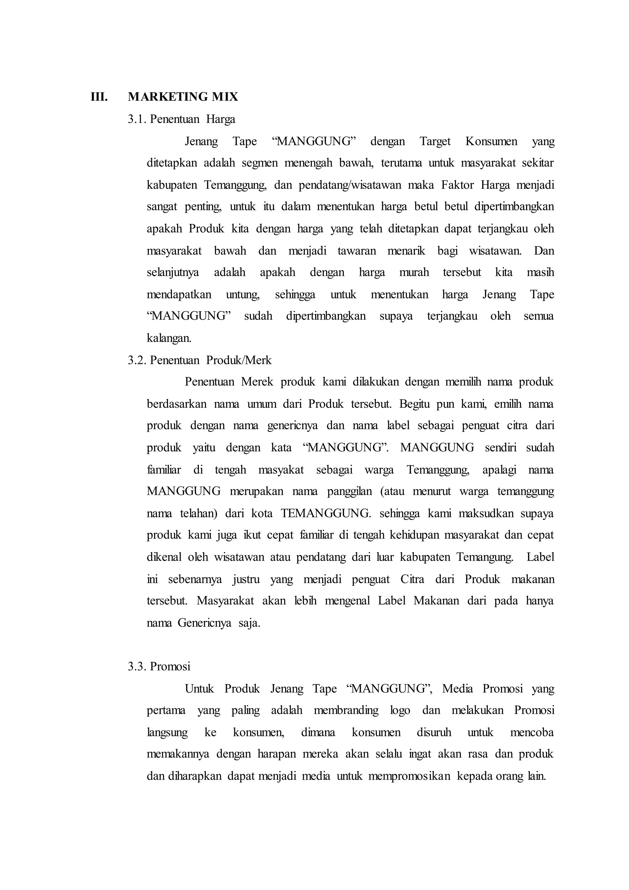 Proposal usaha jenang tape anggung | DOCX