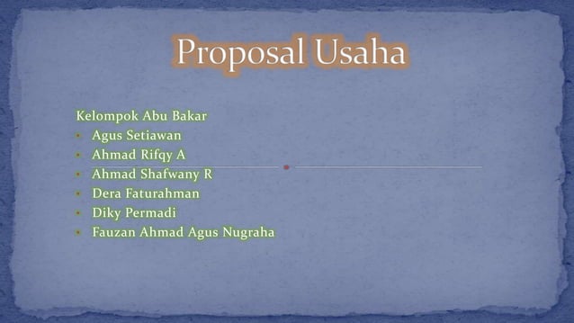 Contoh Proposal usaha | PPT