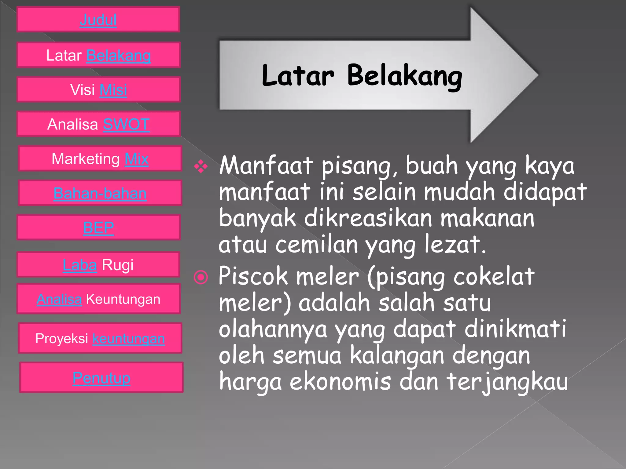 Proposal usaha piscok meler | PPTX