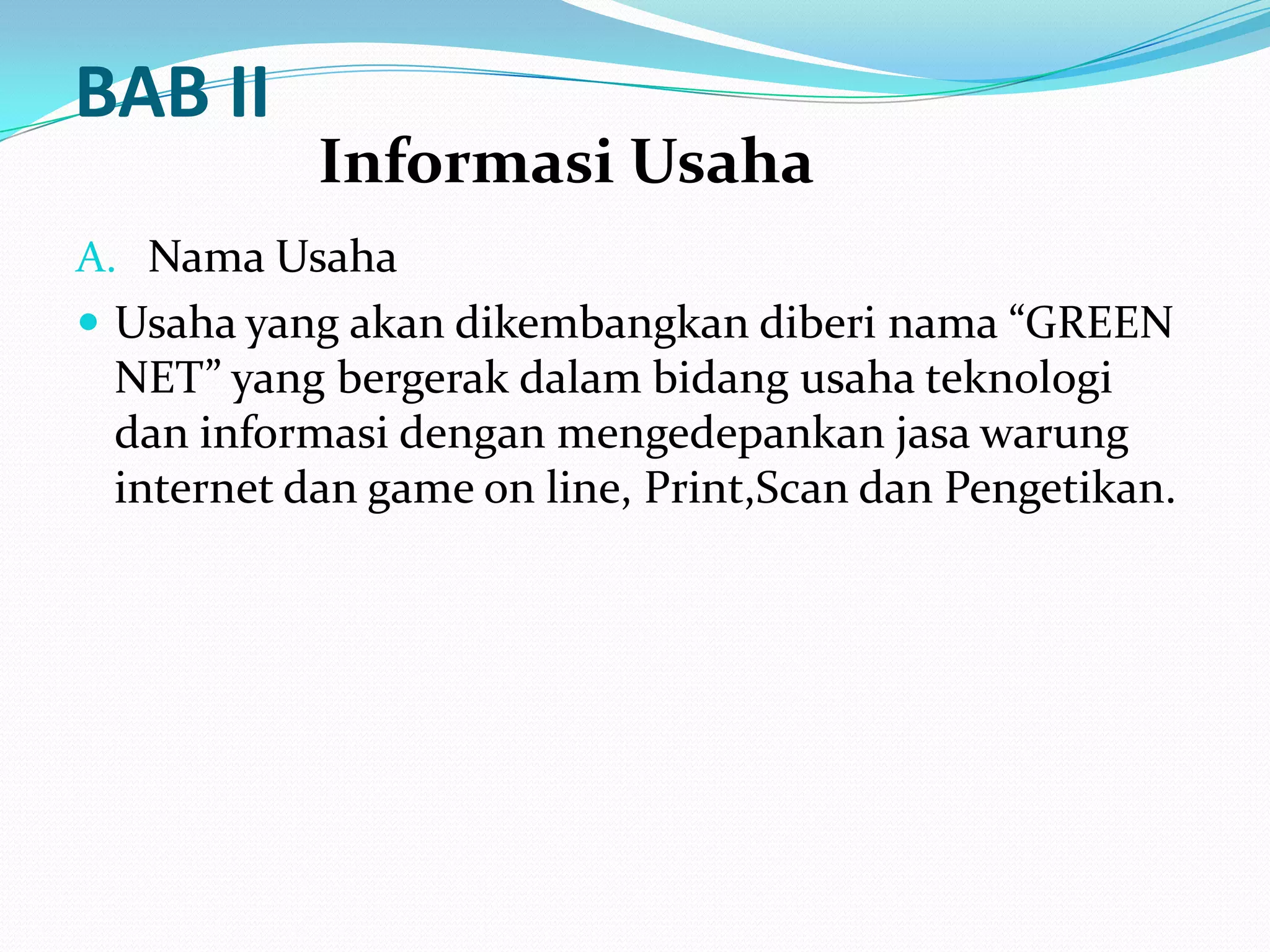 Contoh Proposal Usaha Warnet | PPTX