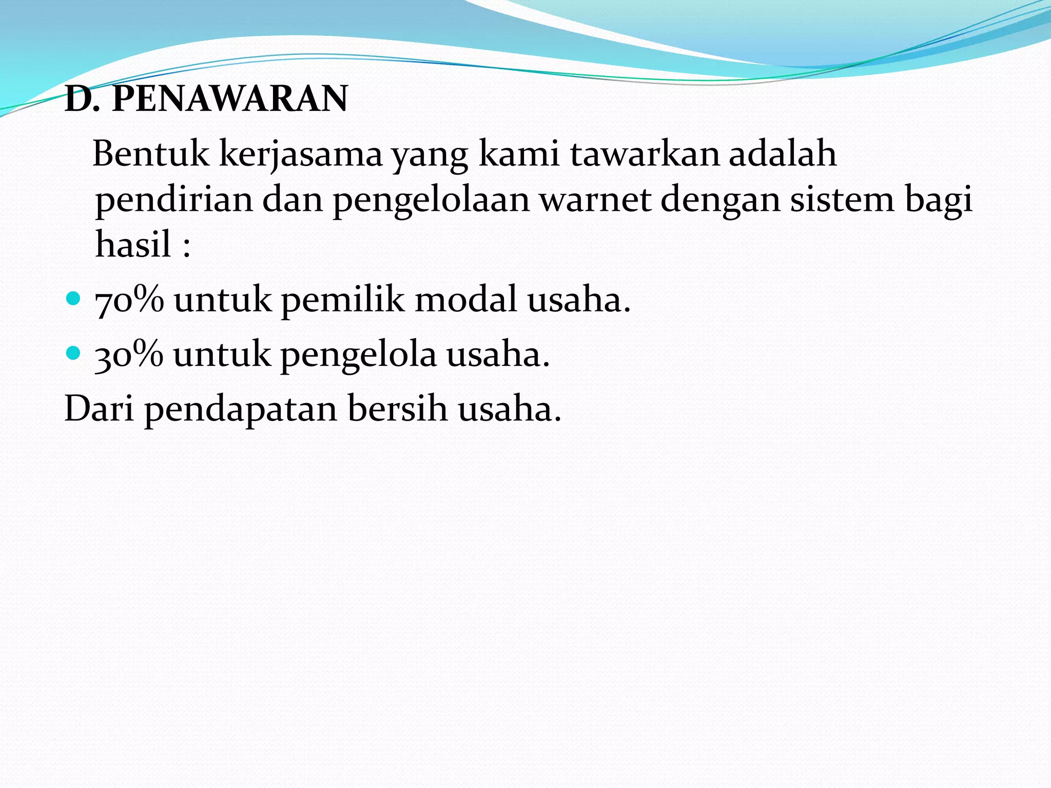 Contoh Proposal Usaha Warnet | PPTX