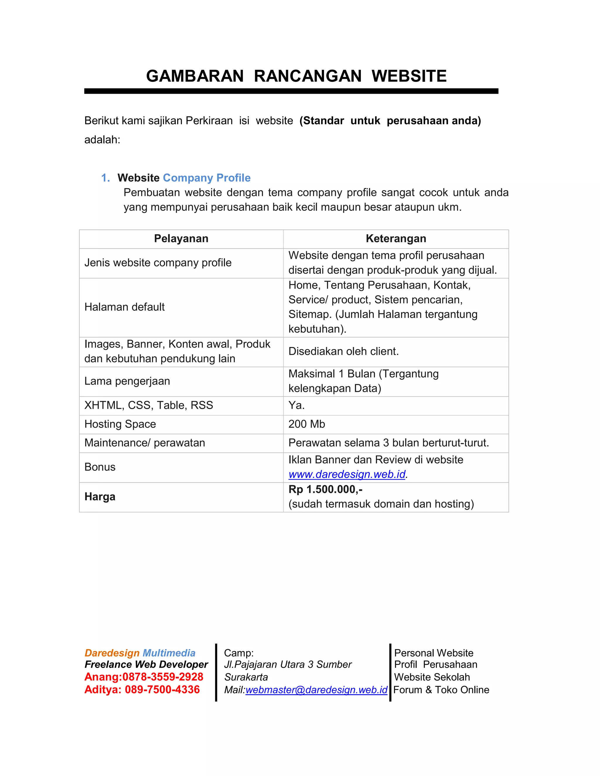 Proposal web desain | PDF