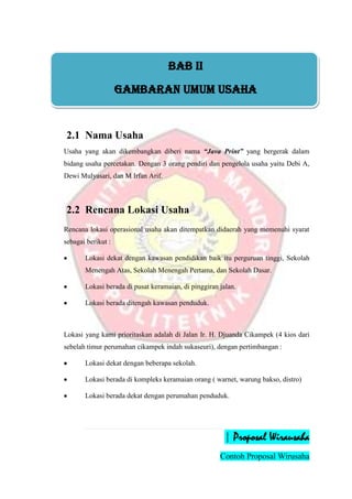 Proposal wirausaha | DOCX