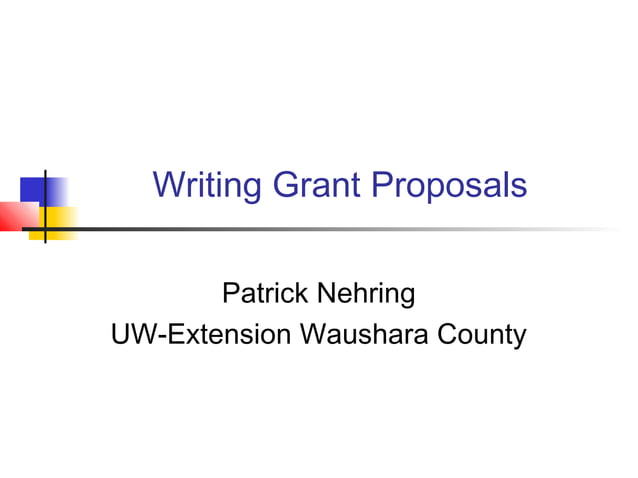 Grant Proposal Writing | PPT