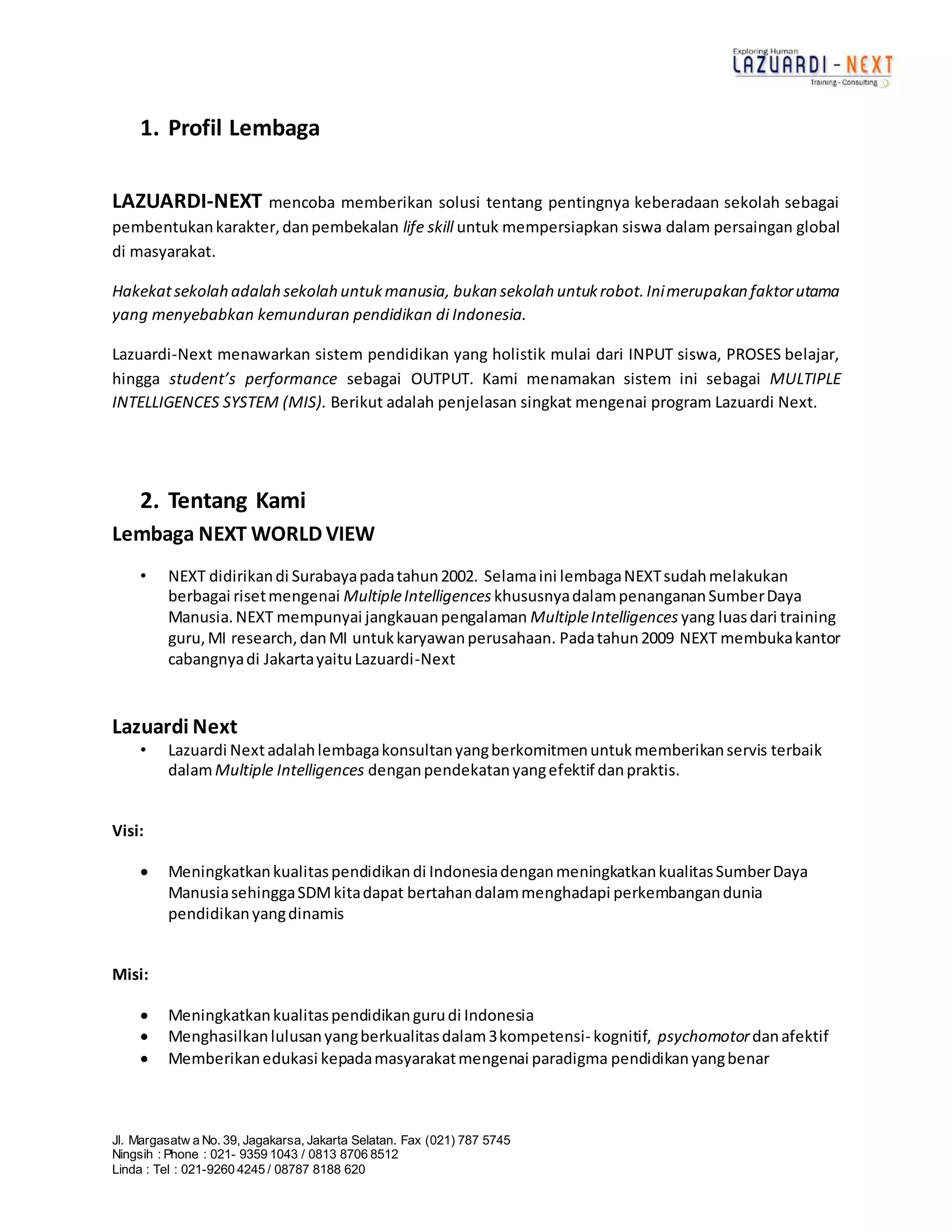 Proposal workshop multiple intelligence | PDF