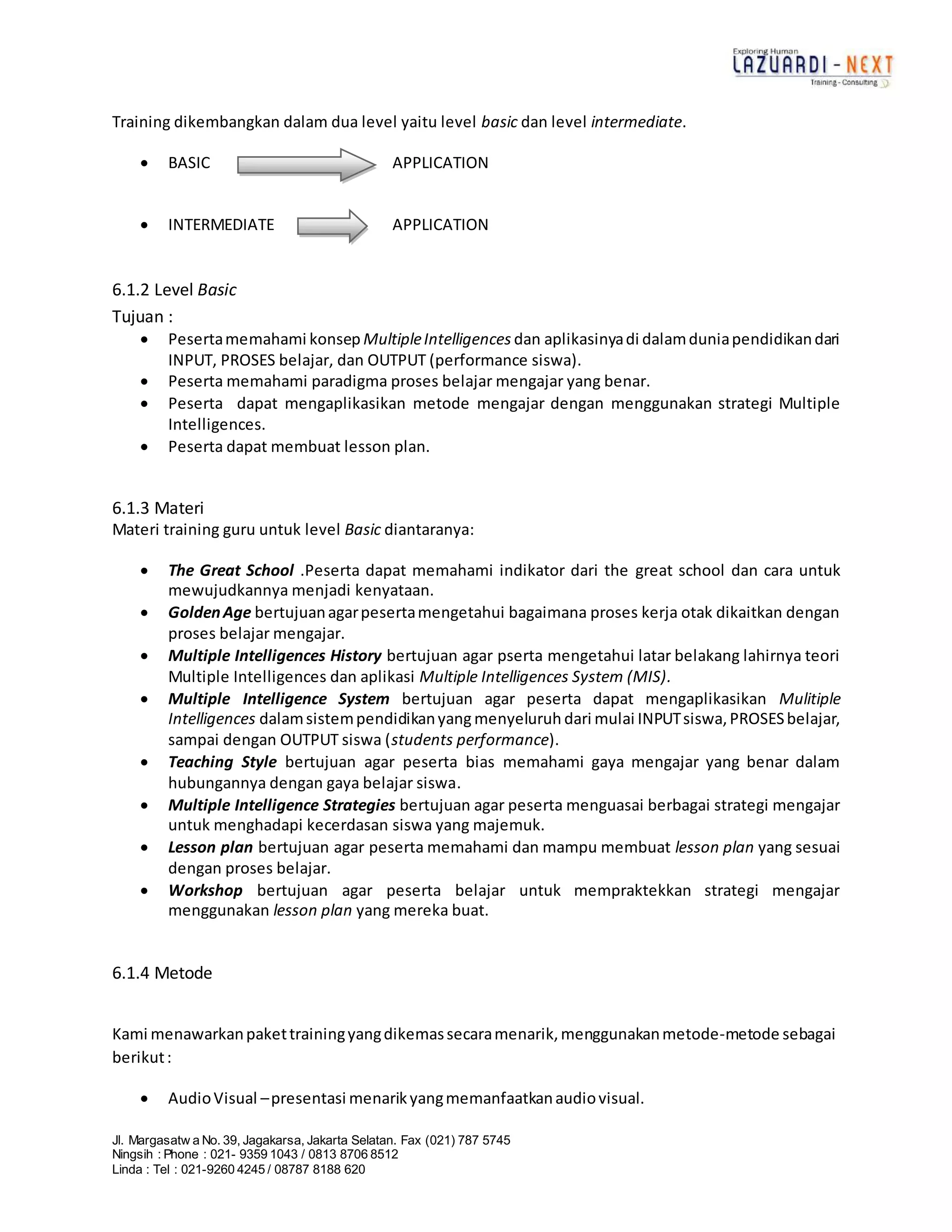 Proposal workshop multiple intelligence | PDF