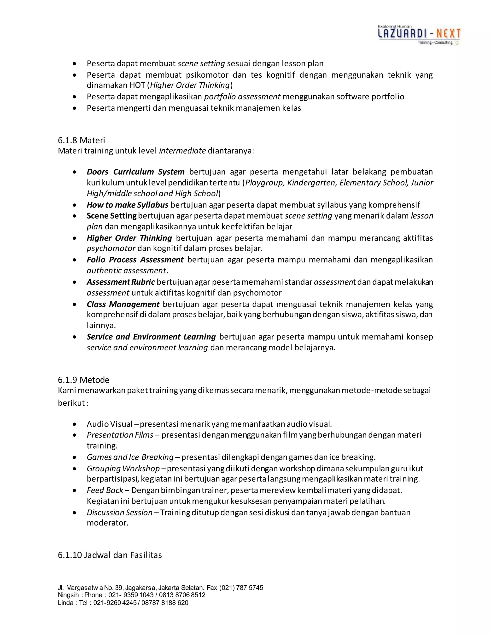 Proposal workshop multiple intelligence | PDF