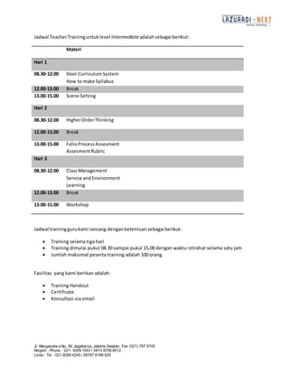 Proposal workshop multiple intelligence | PDF