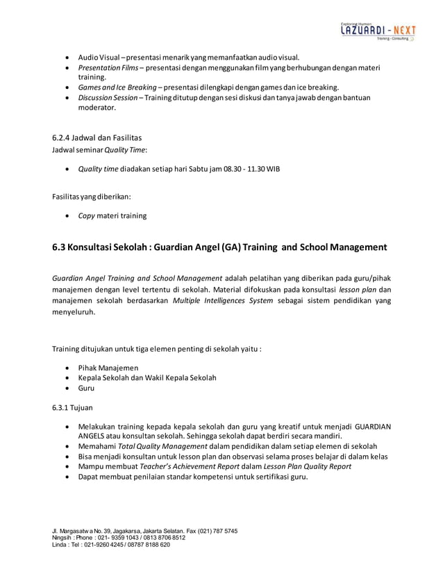 Proposal workshop multiple intelligence | PDF
