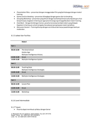 Proposal workshop multiple intelligence | PDF