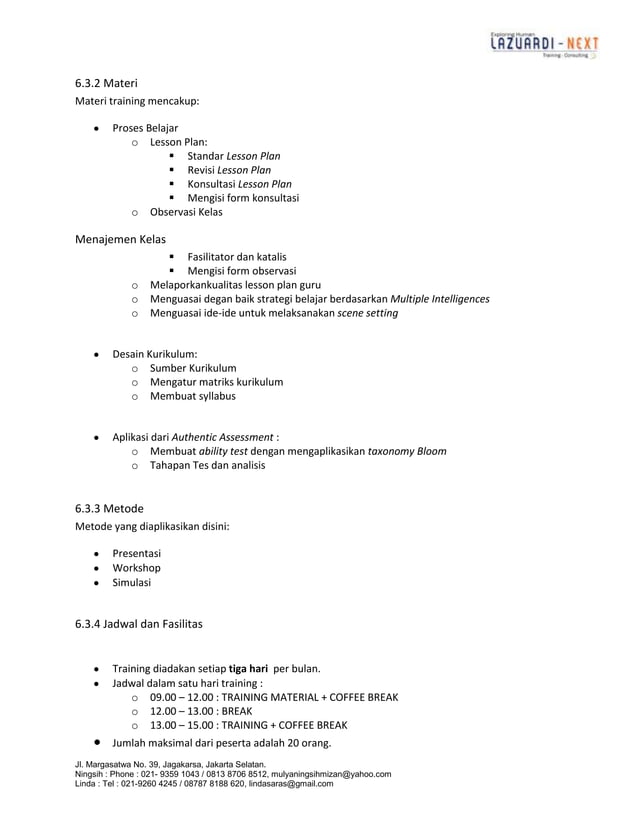 Proposal workshop multiple intelligence + | PDF