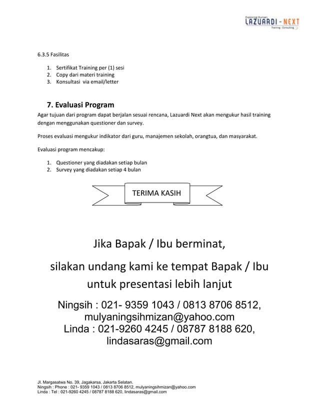 Proposal workshop multiple intelligence + | PDF