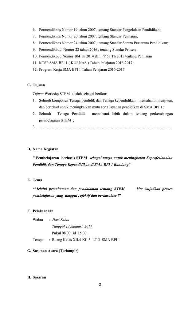Proposal worshop stem 2017 | PDF