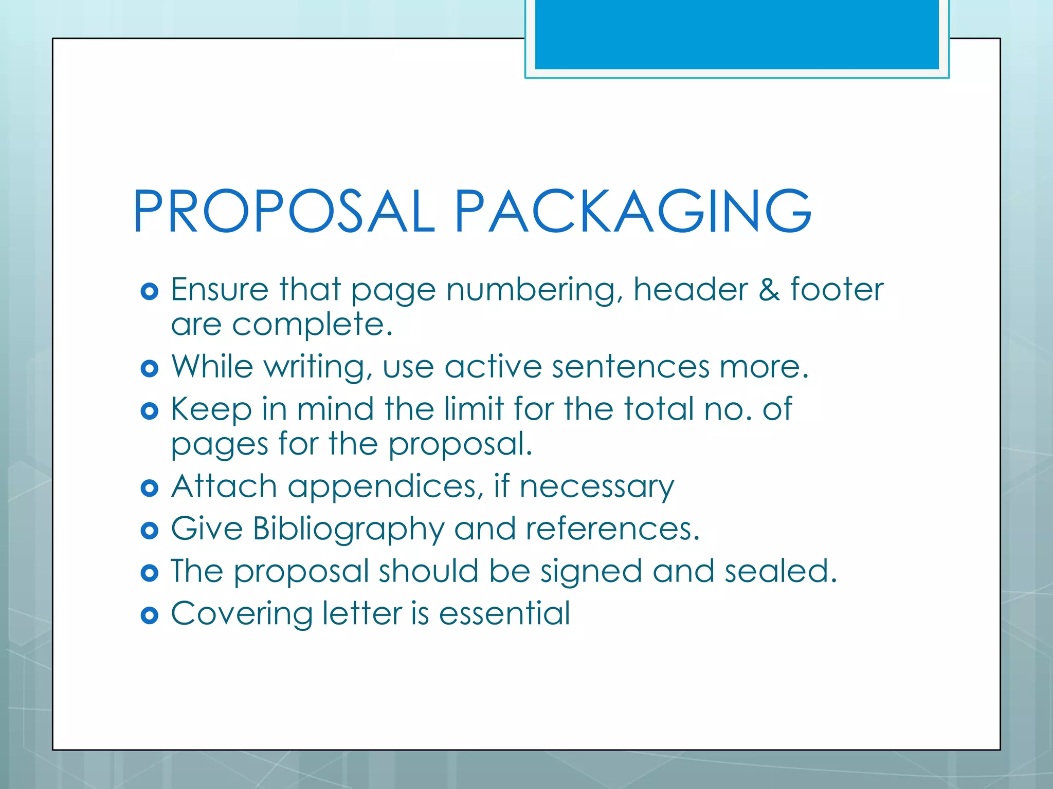 Proposal writing | PPTX