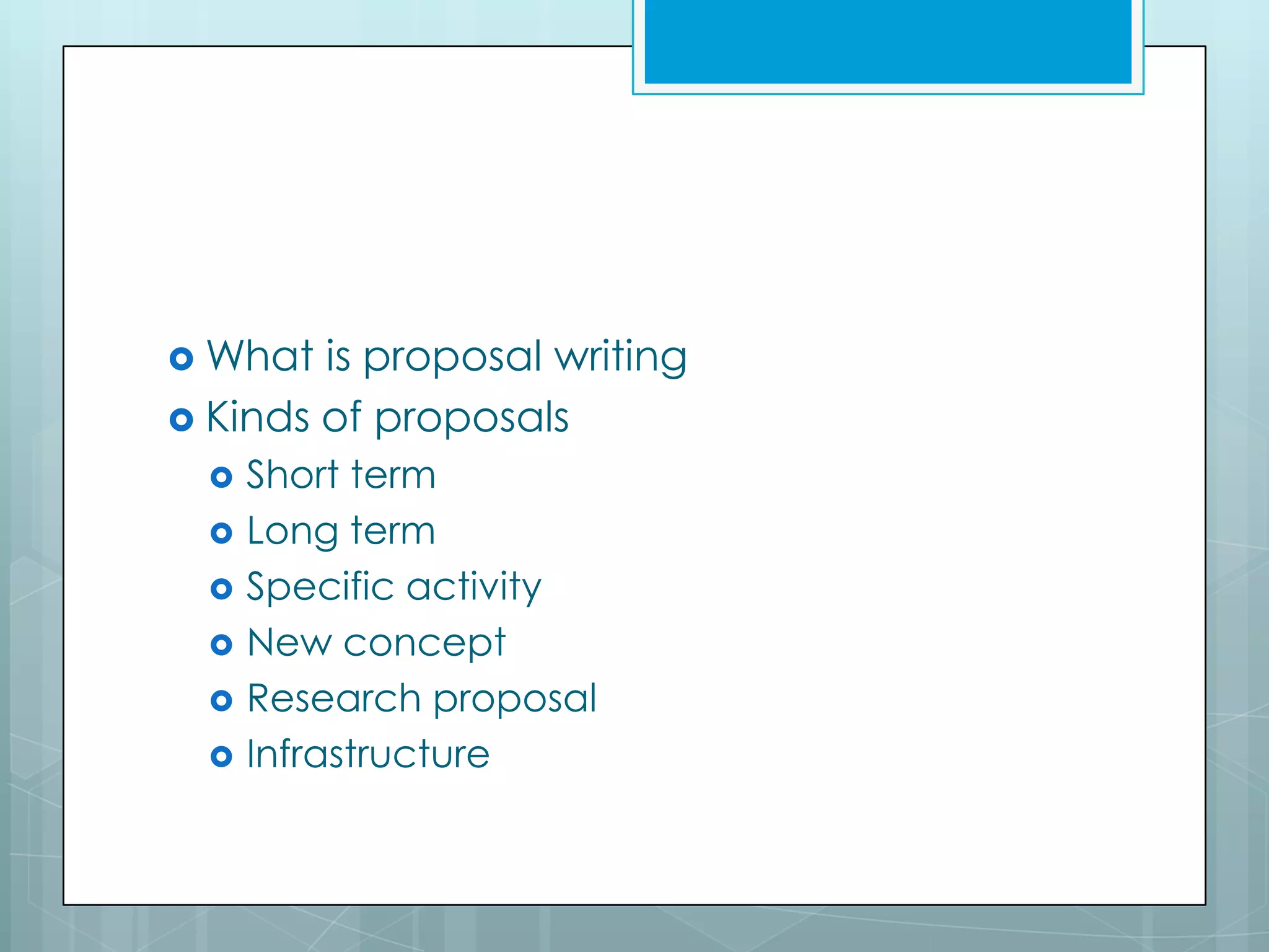 Proposal writing | PPTX