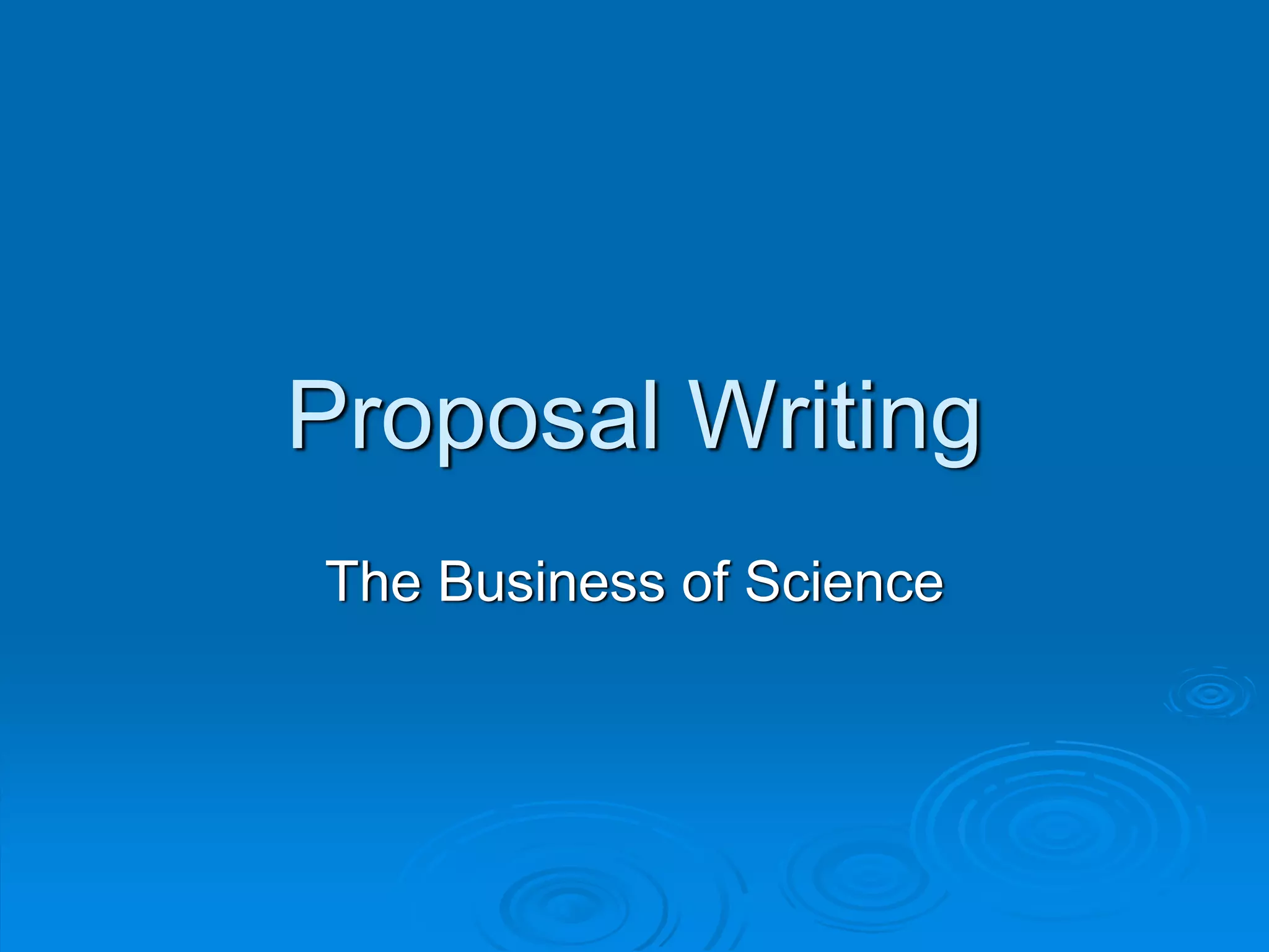 Proposal writing | PDF