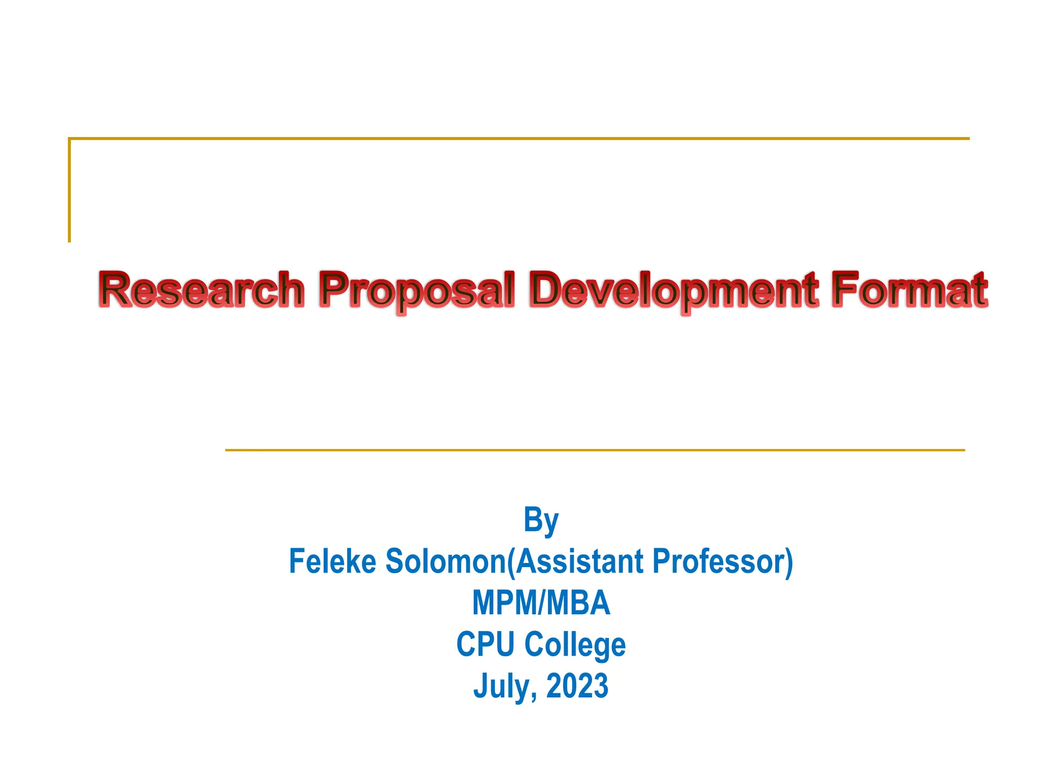 Thesis Proposal Writing Guideline(Format) | PPTX