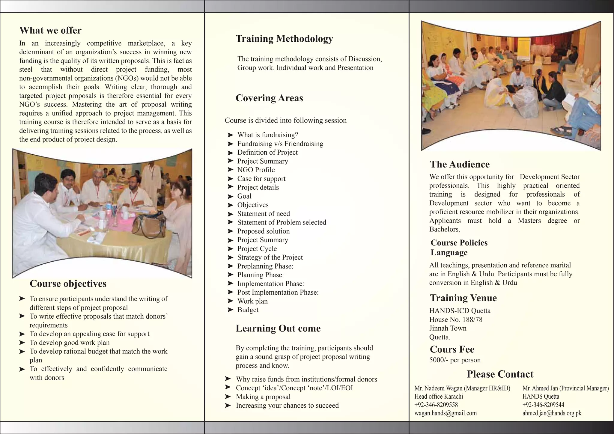 HANDS ICD conduct training on Proposal writing | PDF