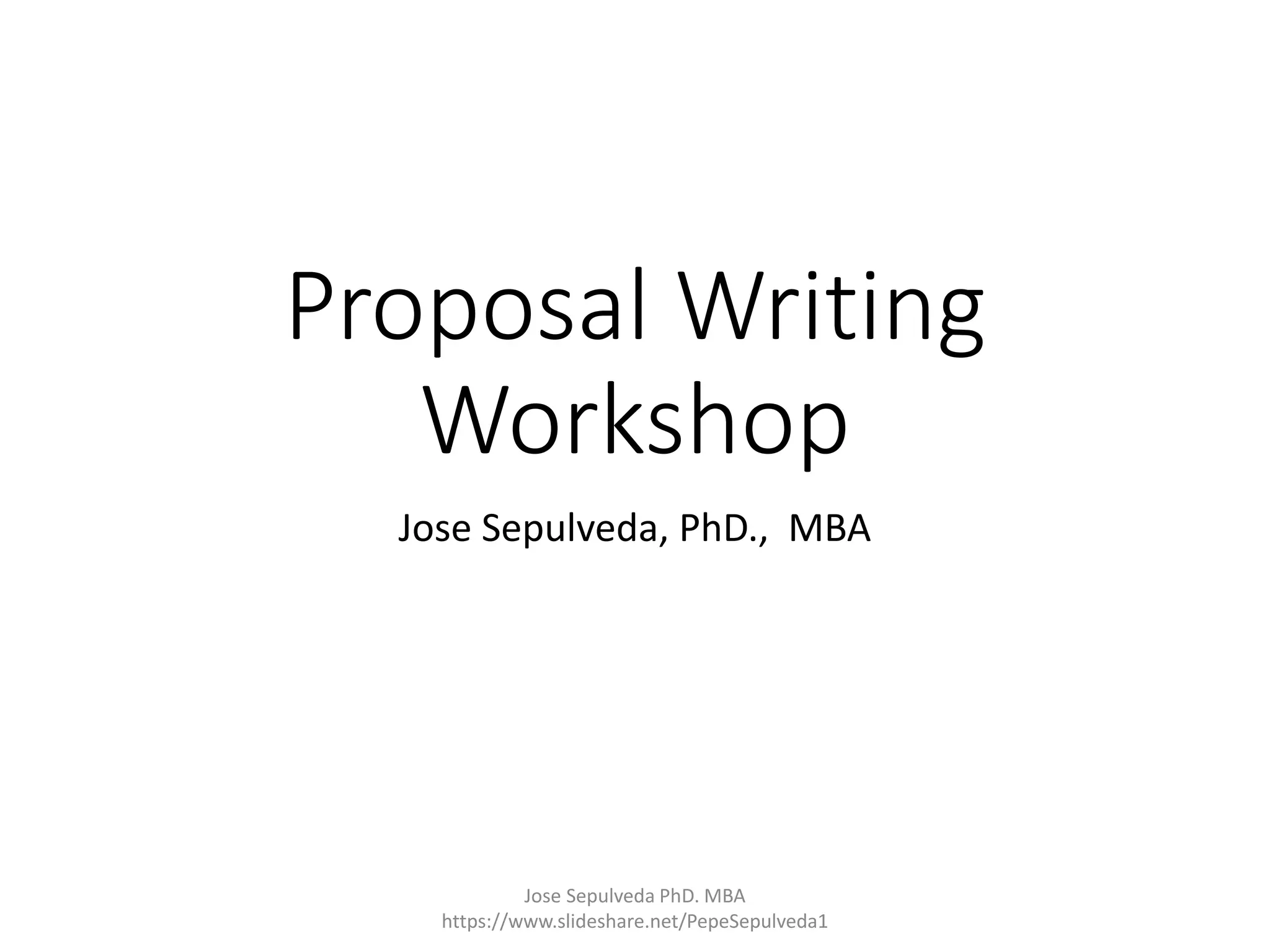 Effective Proposal Writing | PPTX