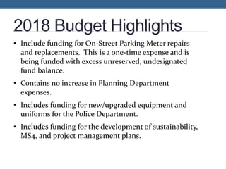 Proposed 2018 Budget Highlights | PPT