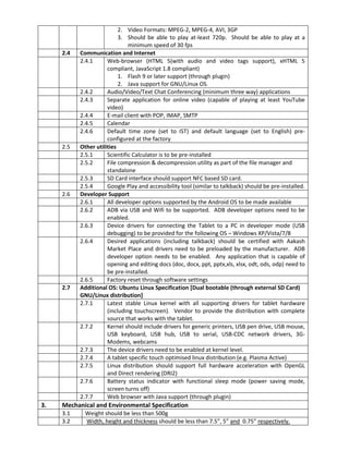 Proposed aakash iv technical specifications 0 | PDF