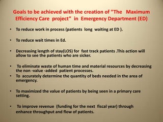 Proposed actions to improve waiting times at the emergency room | PPTX