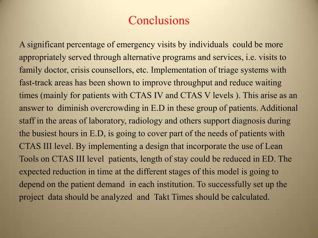 Proposed actions to improve waiting times at the emergency room | PPTX ...
