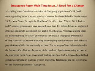 Proposed actions to improve waiting times at the emergency room | PPTX