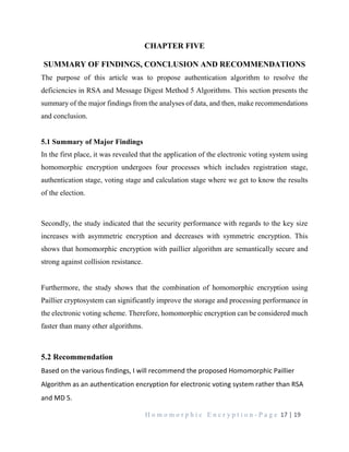 APPLICATION OF HOMOMORPHIC ENCRYPTION ALGORITHM IN ELECTRONIC VOTING ...
