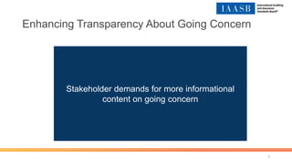 Proposed Changes to the IAASB Going Concern Standard - Transparency ...