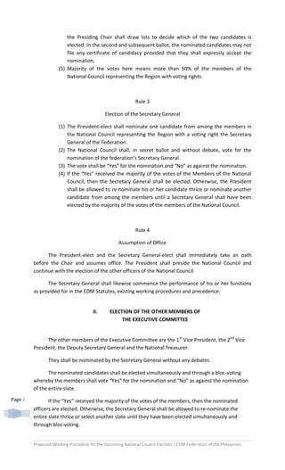 Proposed elections procedures | PDF