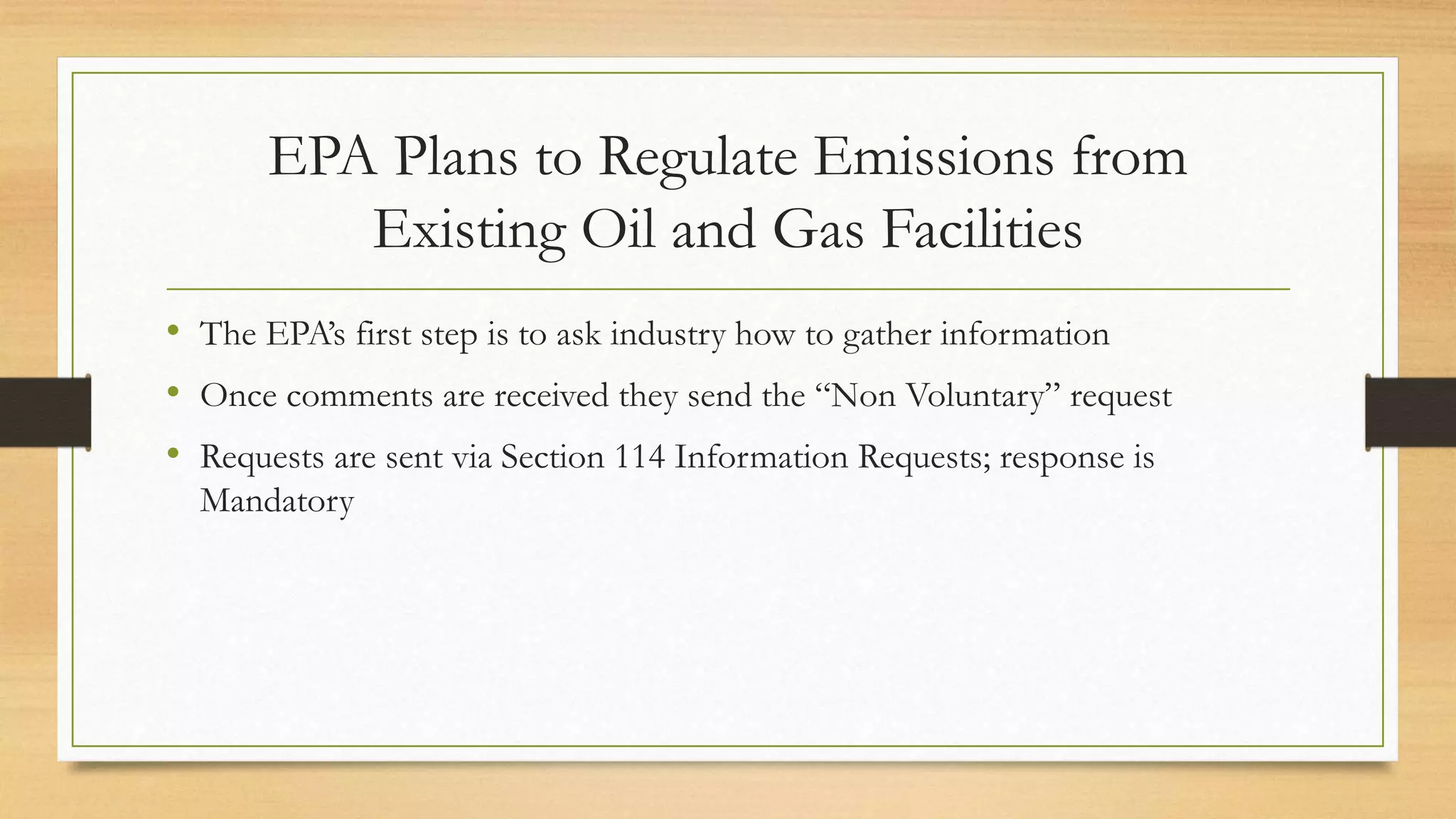 Proposed EPA Information Collection Request | PPT