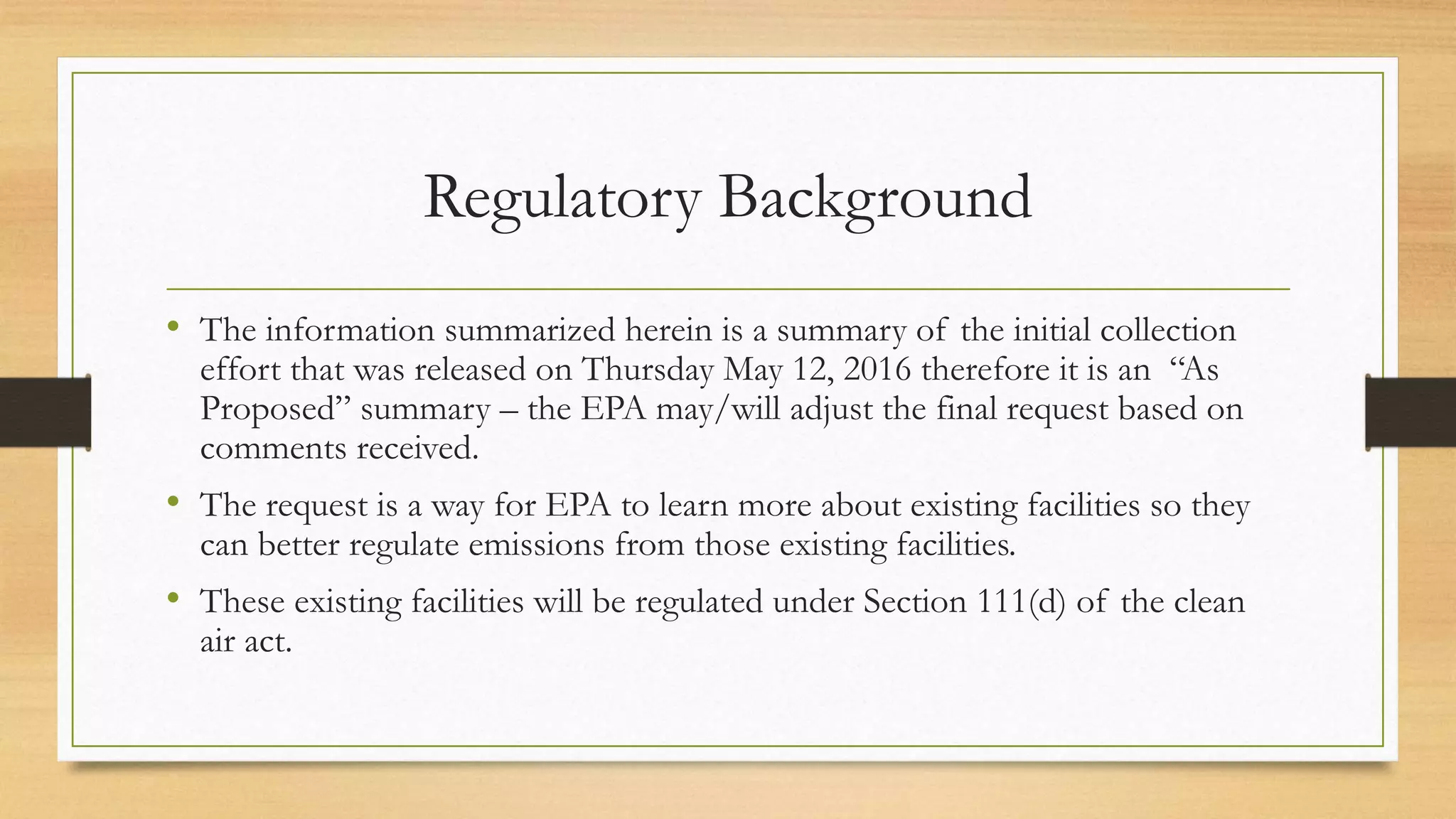 Proposed EPA Information Collection Request | PPT