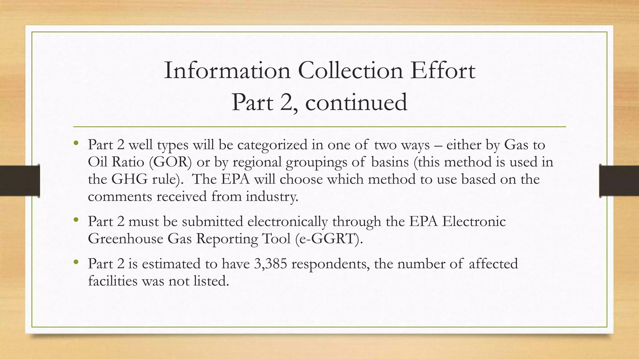 Proposed EPA Information Collection Request | PPT