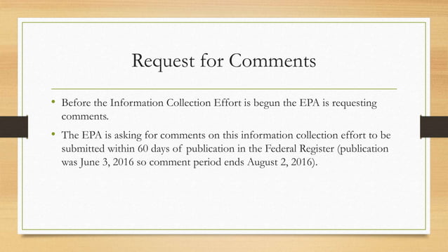 Proposed EPA Information Collection Request | PPT
