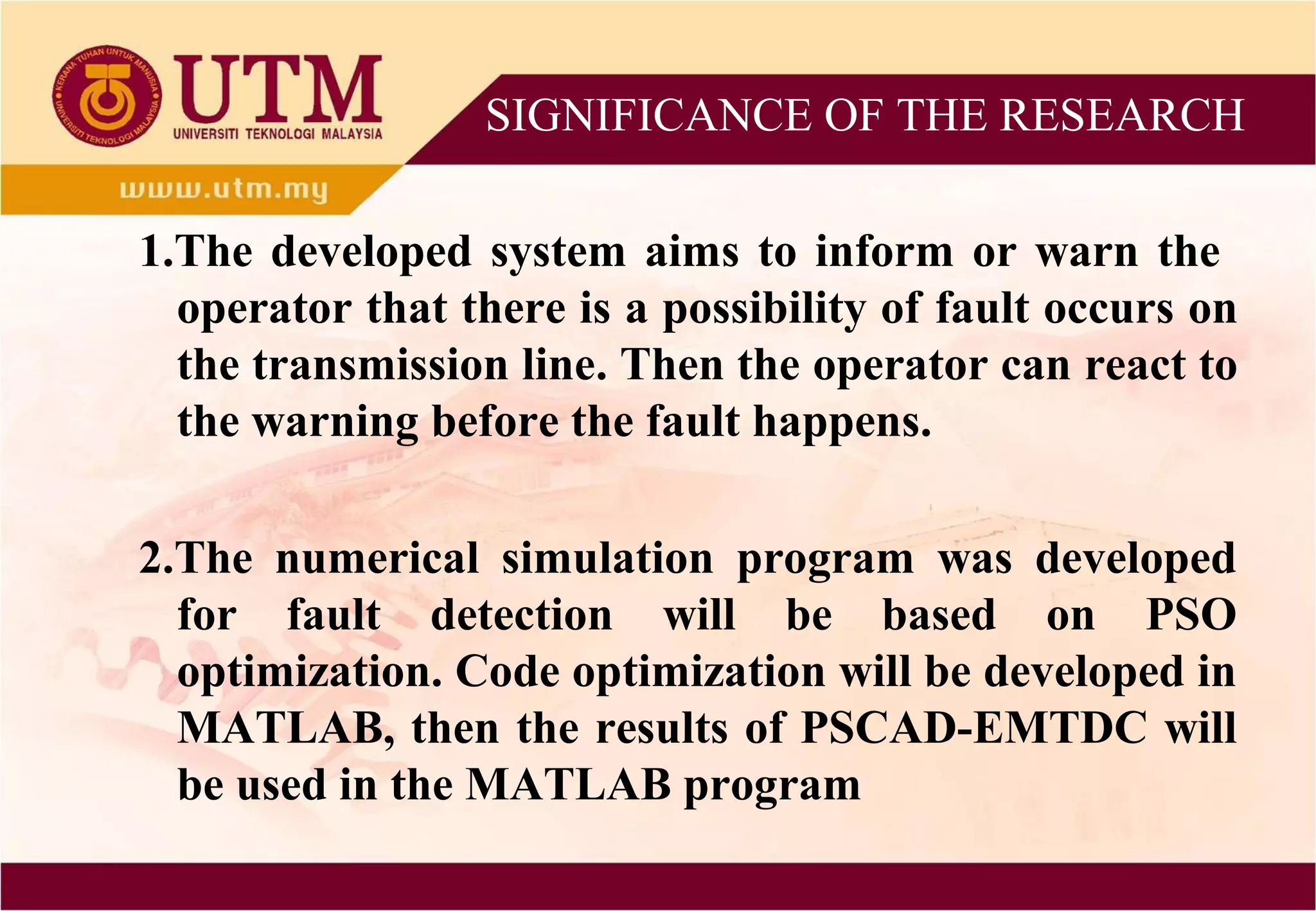 Proposed Fault Detection On Overhead Transmission Line Using Particle
