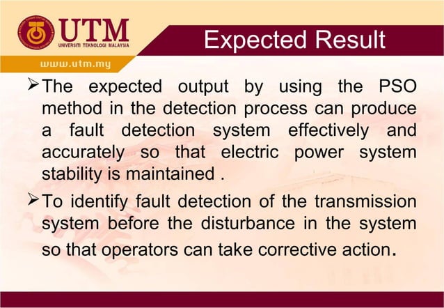 Proposed Fault Detection On Overhead Transmission Line Using Particle Swarm Optimization Ppt