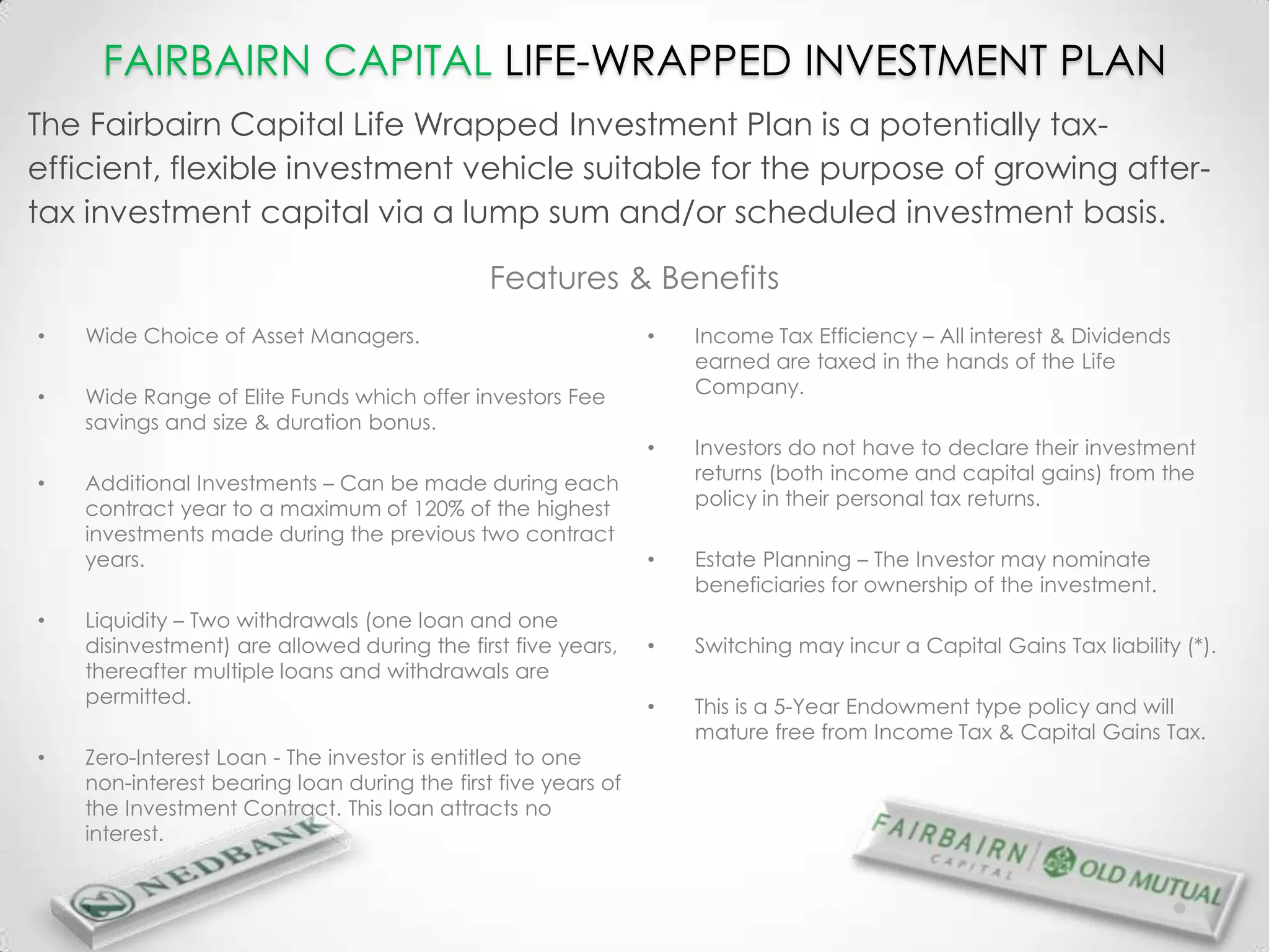 Proposed investments - example | PPTX