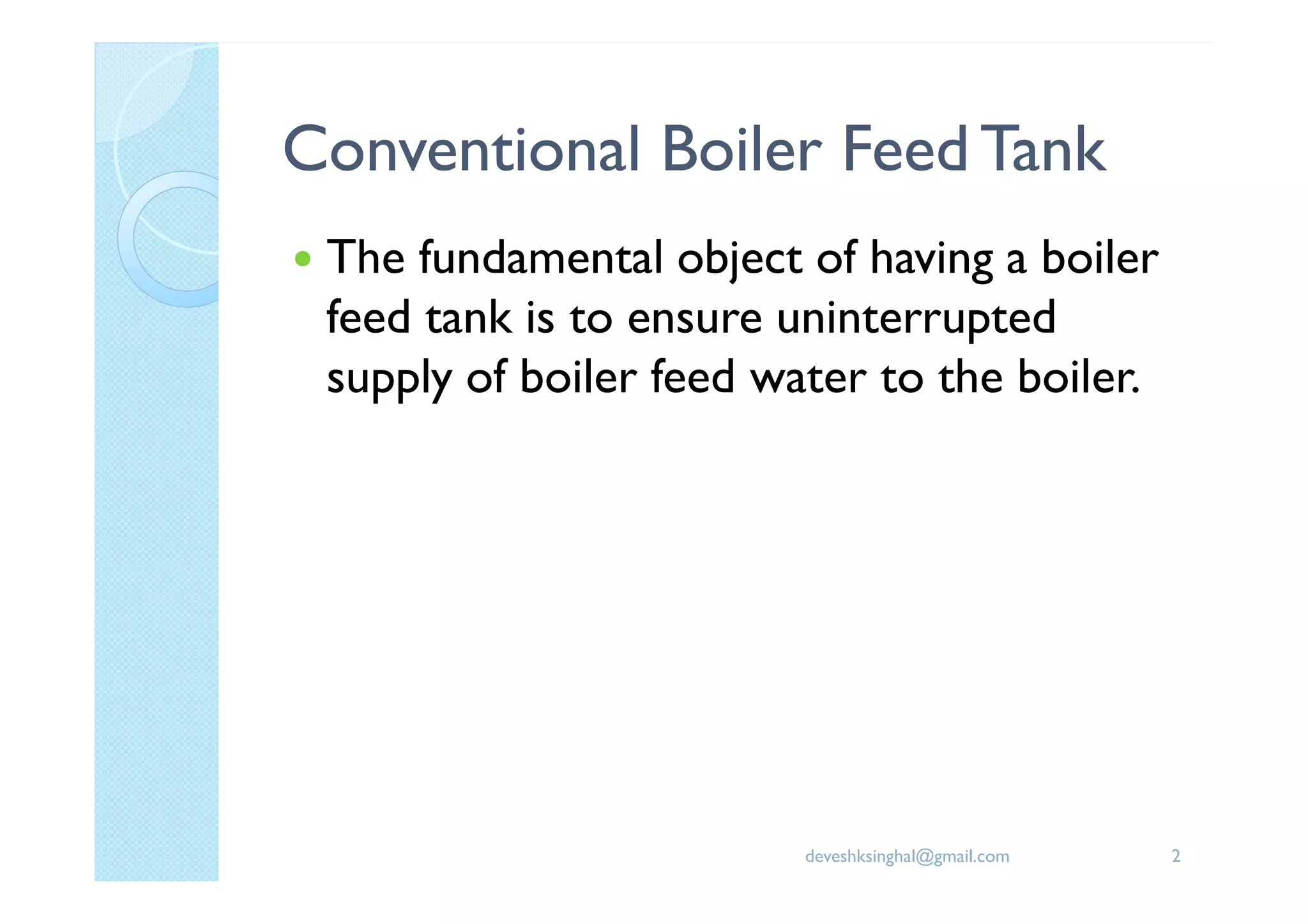 Proposed modifications in boiler feed tank | PDF