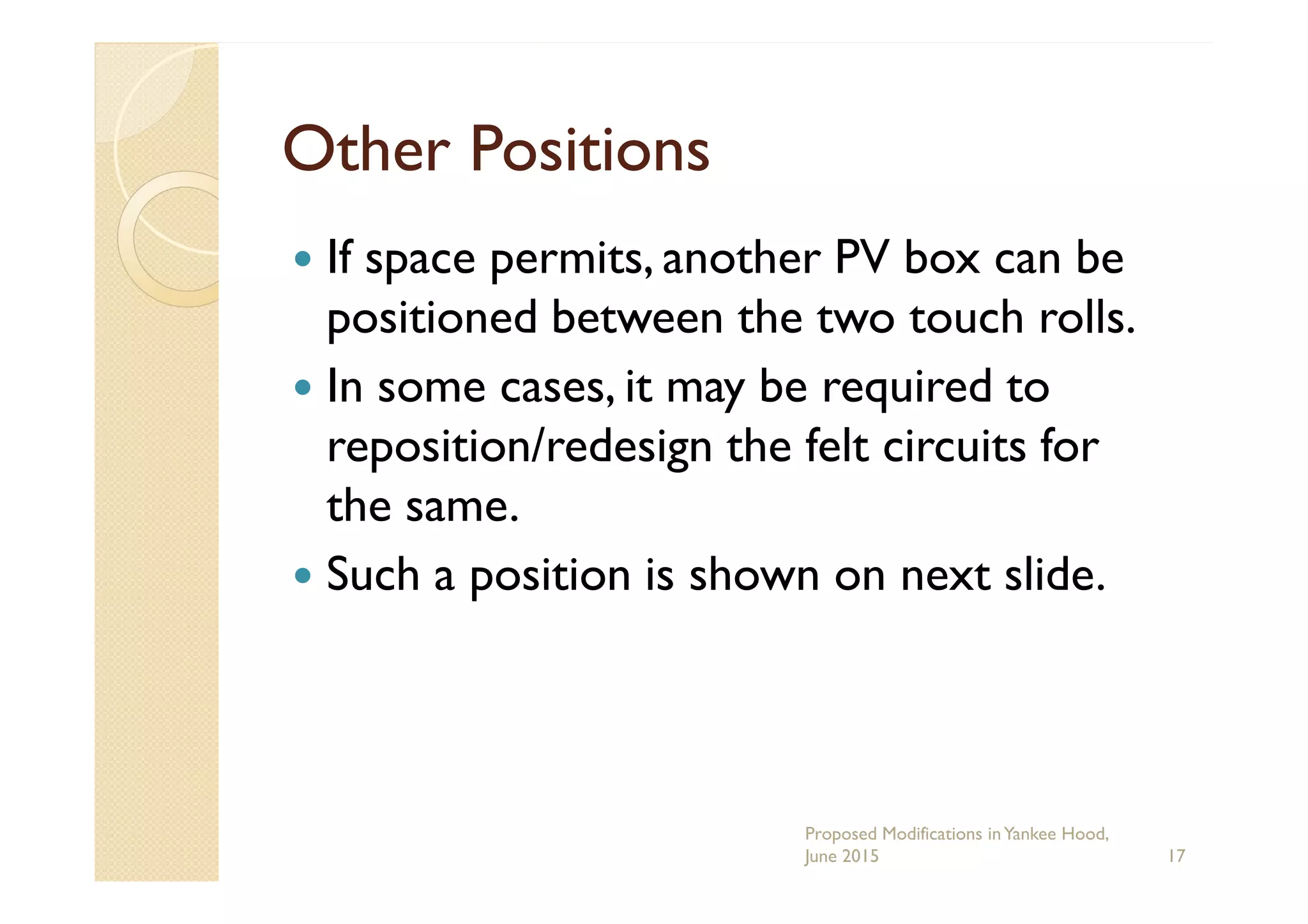 Proposed modifications in yankee hood | PDF